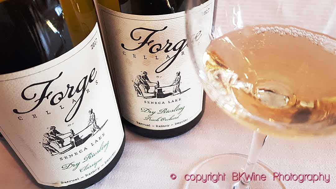 Crispy dry riesling from Forge Cellars, Finger Lakes, New York, came ...